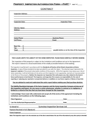Fillable Online The Authorization Form - Sureview Inspection Services ...