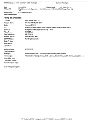 Fillable Online SERFF Tracking #: MVPH-129682581 Fax Email Print ...