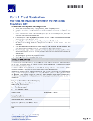 Fillable Online Microsoft PowerPoint - Form 1 Trust nomination Fax ...