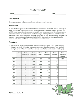 Predator Prey Simulation Answer Key - Fill Online, Printable, Fillable ...