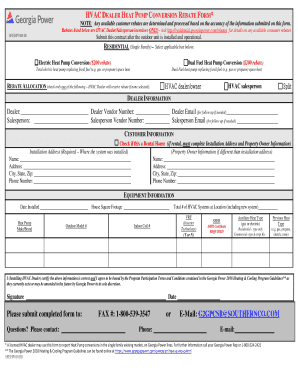 Fillable Online HVAC DEALER HEAT PUMP CONVERSION REBATE FORM* Fax Email ...