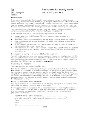 Fillable Online Passports for newly weds and civil partnerships Form ...