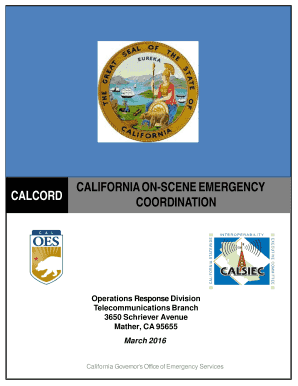 Fillable Online calcord california on-scene emergency coordination ...
