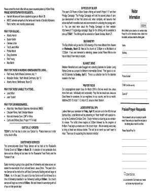 Fillable Online PRAISE REPORTS/PRAYER REQUESTS+ Fax Email Print - pdfFiller