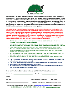 Fillable Online smart milk basis sign up sheet - MARGINSMART Fax Email ...