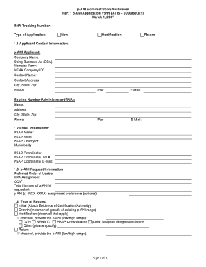 Fillable Online apps fcc p-ANI Administration Guidelines Part 1 p-ANI ...