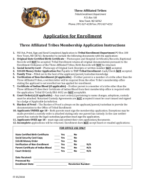 Fillable Online Three Affiliated Tribes Membership Application ...