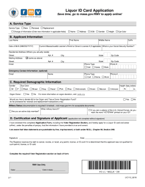 Fillable Online Liquor ID Card Application Fax Email Print - pdfFiller