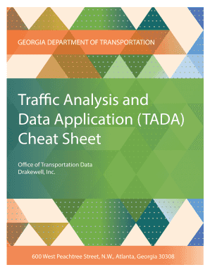 Fillable Online Tra c Analysis and Data Application (TADA) Cheat Sheet ...
