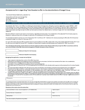 Fillable Online ACCEPTANCE FORM Acceptance form regarding ... - Danske ...