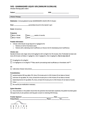 Fillable Online ivig - gammagard liquid 10% (immune globulin) - Skyline ...