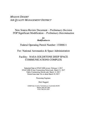 Fillable Online New Source Review Document Preliminary Decision FOP ...