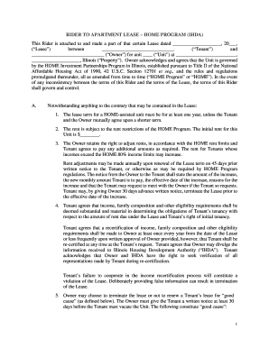 Fillable Online ihda home lease rider for 2017 Fax Email Print - pdfFiller