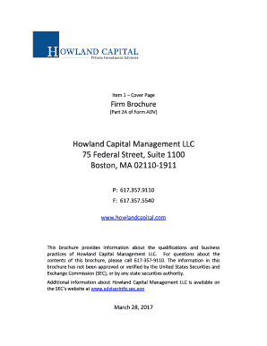 Fillable Online Howland Capital Form ADV Fax Email Print - pdfFiller
