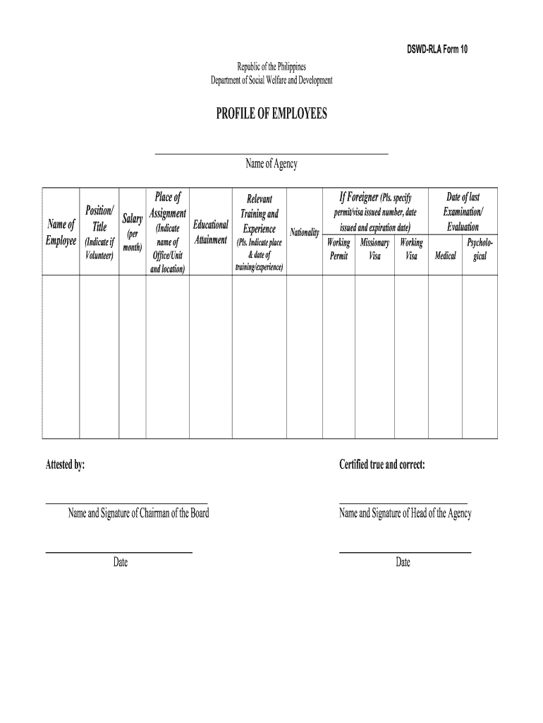 Dswd Form Fill Online Printable Fillable Blank PdfFiller