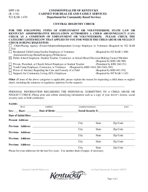 Fillable Online Central Registry Check. Central Registry Check Fax ...