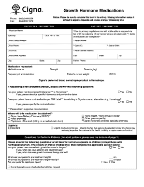 Fillable Online Growth Hormones PSC Prior Authorization Form. Prior Authorization Form for ...