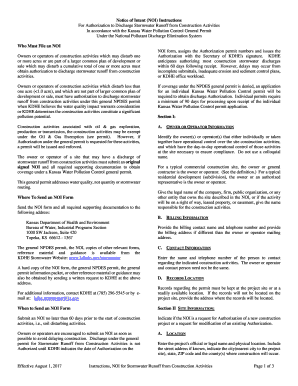 Fillable Online Notice of Intent (NOI) Instructions Fax Email Print ...