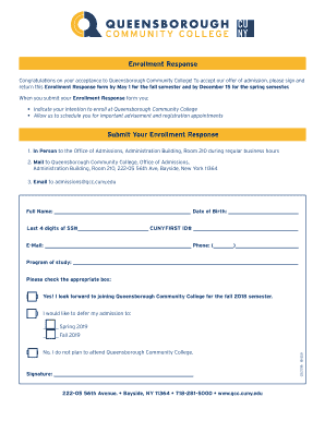 Fillable Online Enrollment Response Form Fax Email Print - pdfFiller