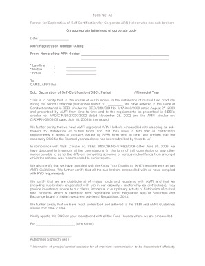 Fillable Online Revised formats for declaration of Self Certification ...