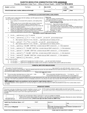 Fillable Online schools nyc DIABETES MEDICATION ADMINISTRATION FORM ...