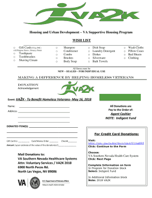 Fillable Online VA2K Donation Form Fax Email Print - pdfFiller