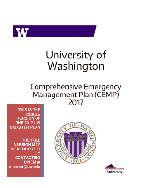 Fillable Online University of Washington. Emergency Response Management ...