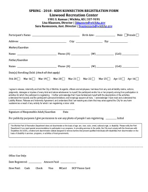 Fillable Online KK Registration Form - Linwood Fax Email Print - pdfFiller