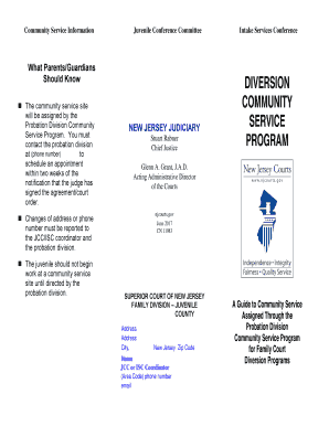 Fillable Online Diversion Community Service Program Brochure. Diversion ...