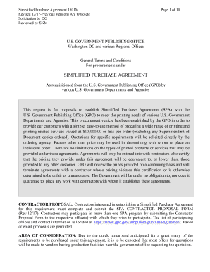 Fillable Online SIMPLIFIED PURCHASE AGREEMENT - US Government ... Fax ...