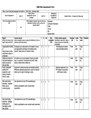 Fillable Online NMSI Risk Assessment Form - Science Museum Fax Email ...