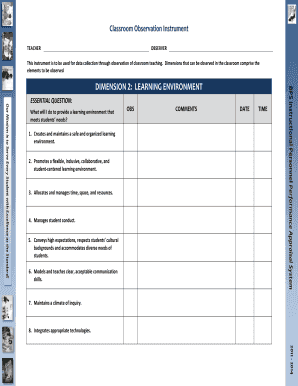 Fillable Online PAS. Classroom Observation Forms Fax Email Print ...