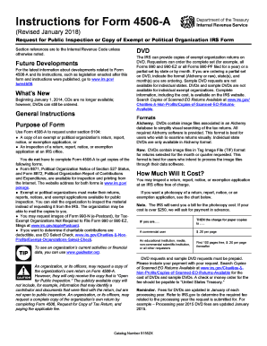Fillable Online Instructions for Form 4506-A (Rev. 1-2018 ...