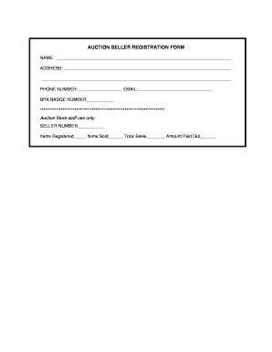 Fillable Online AUCTION SELLER REGISTRATION FORM Fax Email Print ...