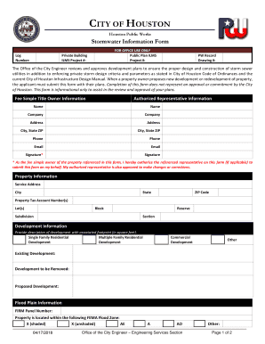 Fillable Online Storm Water Quality Forms - Houstontx.gov - City of ...