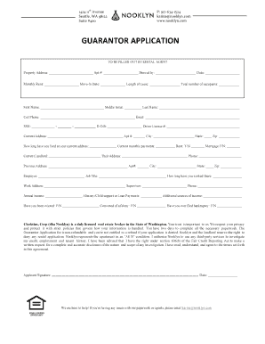 Fillable Online guarantor application Fax Email Print - pdfFiller