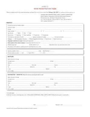 Fillable Online WINE REGISTRATION FORM Fax Email Print - pdfFiller