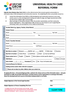 Fillable Online universal health care referral form - Help Me Grow WNY ...