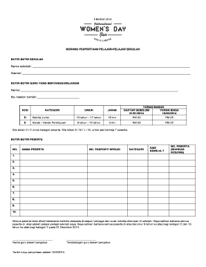 Fillable Online Nama sekolah - Asia World Events Fax Email Print ...