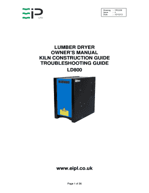 Fillable Online LUMBER DRYER OWNER'S MANUAL KILN CONSTRUCTION ... Fax ...