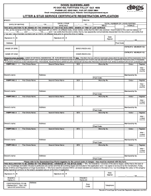 Dogs Qld Litter Registration Form - Fill Online, Printable, Fillable ...