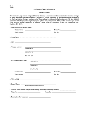 Fillable Online LESSEE INFORMATION FORM Fax Email Print - pdfFiller
