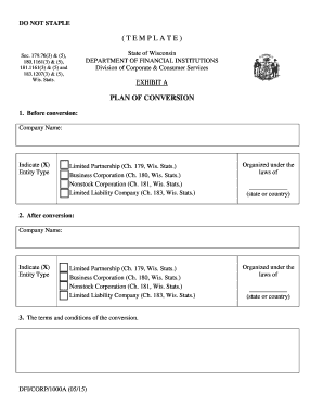 Fillable Online Plan of Conversion - Template Only Fax Email Print ...