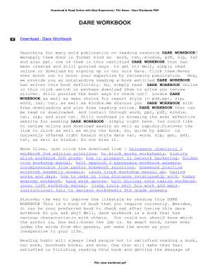 Fillable Online Dare Workbook. Dare Workbook Fax Email Print - pdfFiller