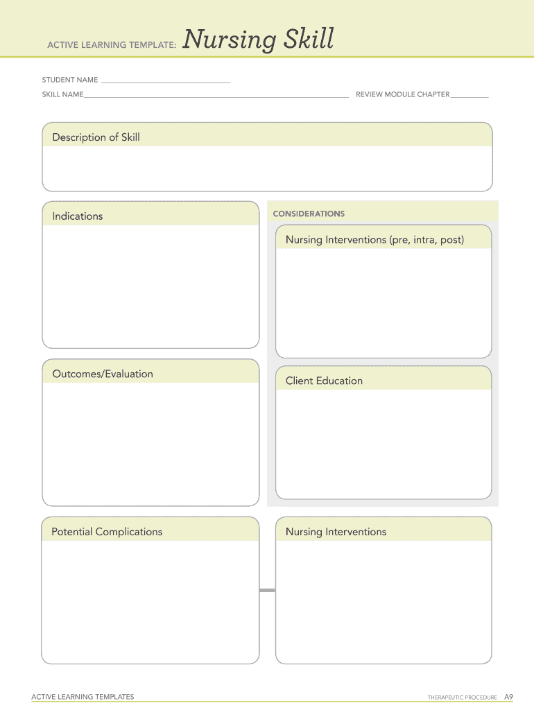 Nursing Skill Template Fill Online Printable Fillable Blank 