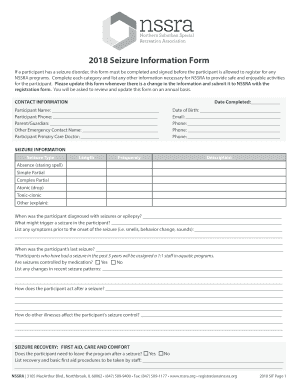 Fillable Online 2018 Seizure Information Form Fax Email Print - pdfFiller