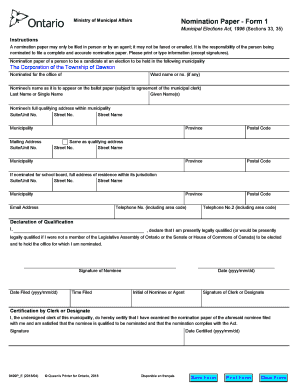 Fillable Online nominated to file a complete and accurate nomination ...