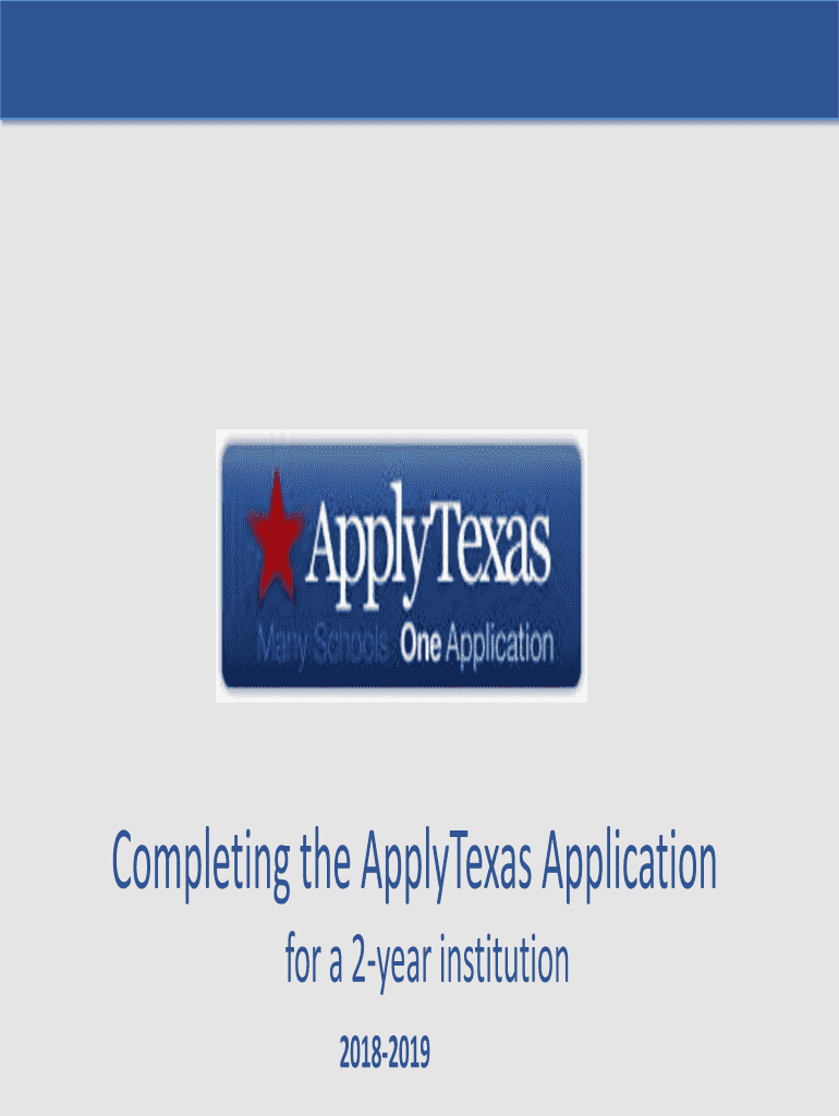 Fillable Online Completing the ApplyTexas Application Fax Email Print ...