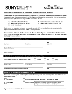 Fillable Online Refund Check Return Form Fax Email Print - pdfFiller