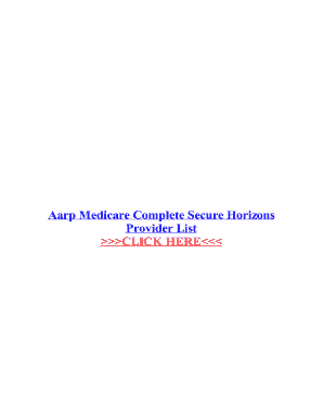 Fillable Online Aarp Medicare Complete Secure Horizons Provider List ...